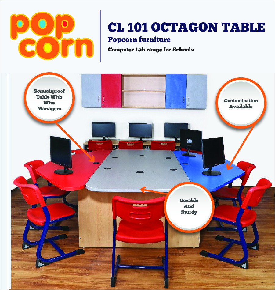 POPCORN FURNITURE COMPUTER LAB OCTAGON TABLE CL 101 - Popcorn Furniture